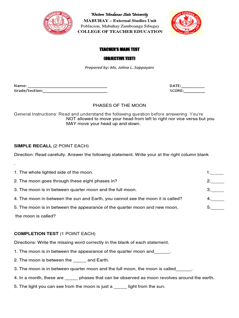 MABUHAY - External Studies Unit: Prepared By: Ms. Jolina L. Sappayani ...