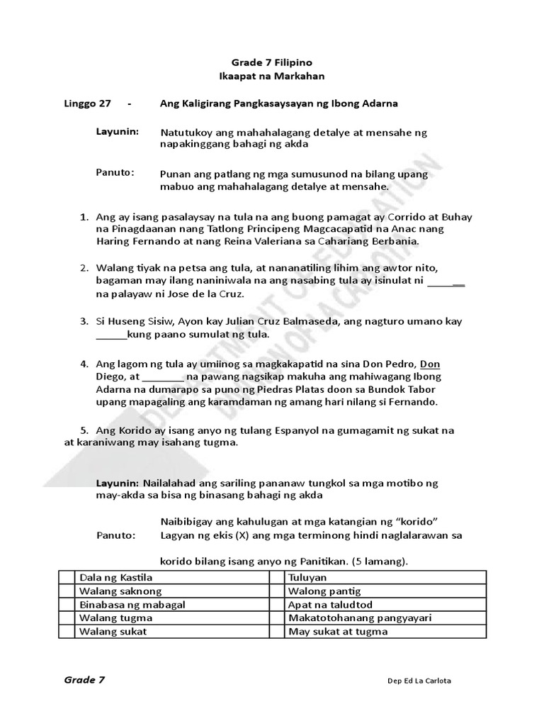 Module Sa Filipino 7 | PDF