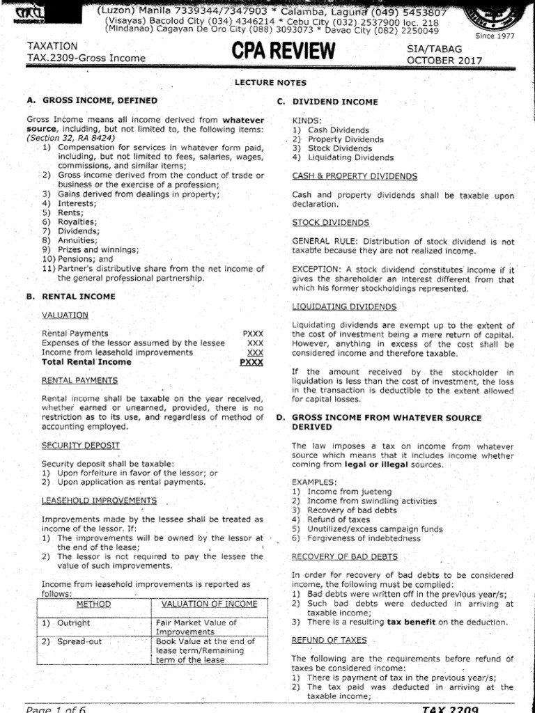 Gross Income PDF | PDF