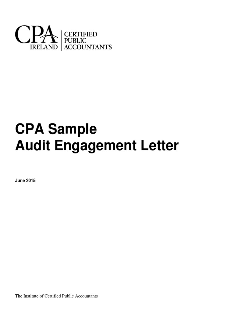 Sample Audit Engagement Letter June 2015 PDF | PDF | Financial Audit ...