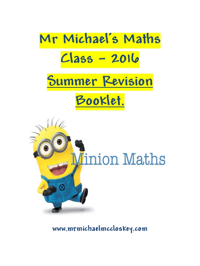 Summer Maths Revision Booklet 2016 Year 3 | Download Free PDF ...