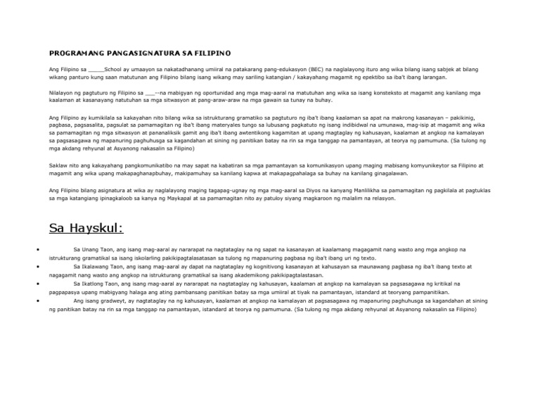 Deskripsyon NG Filipino | PDF