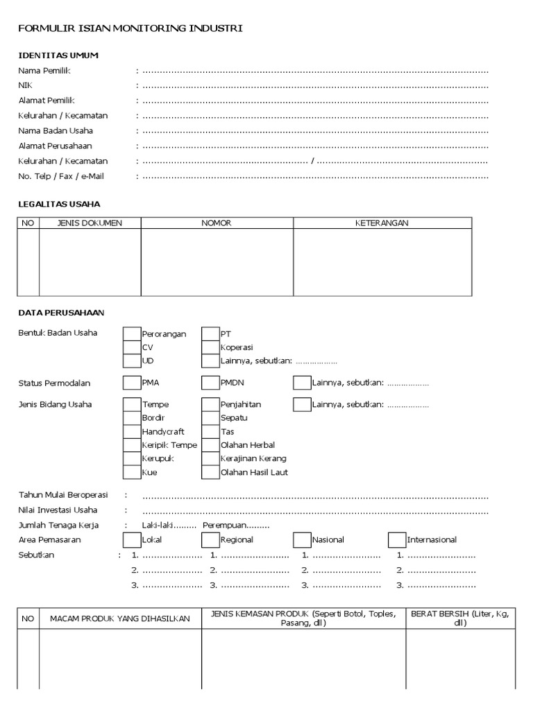 Form Laporan Informasi Gudang | PDF