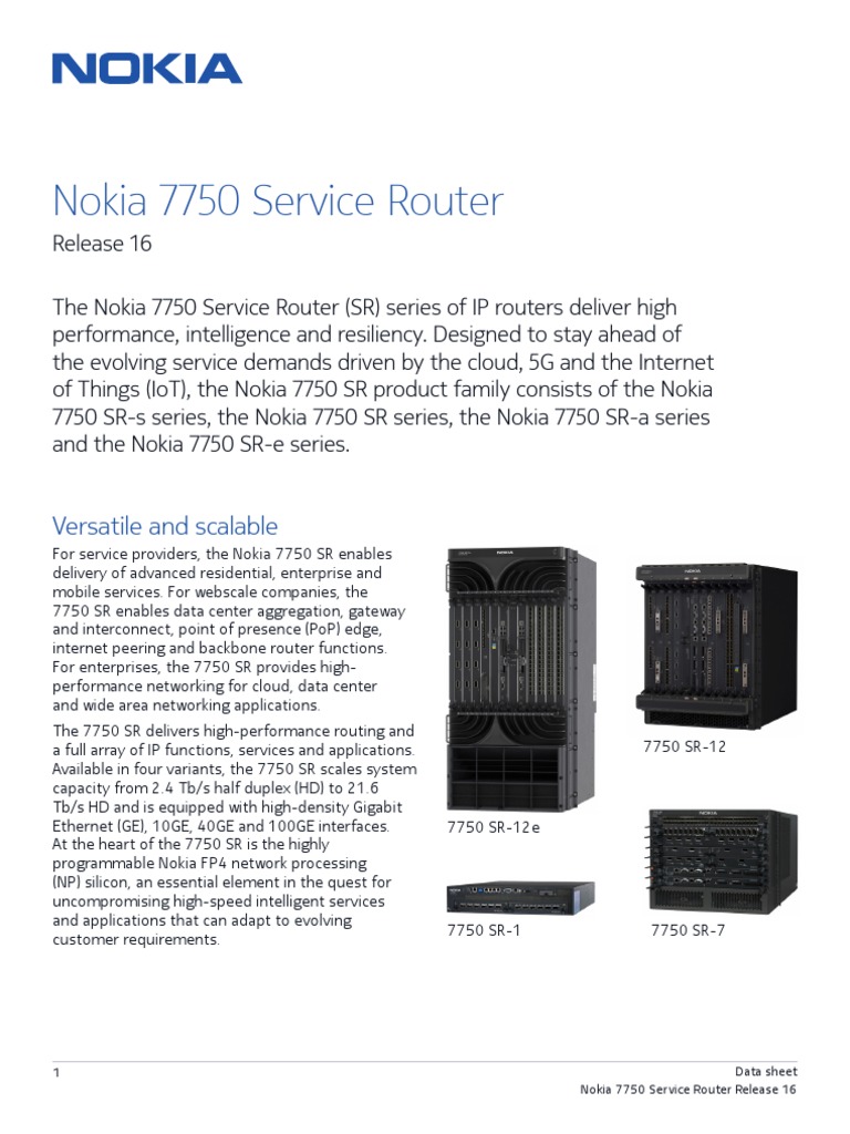Nokia 7750 SR Data Sheet en | PDF | Multiprotocol Label Switching ...