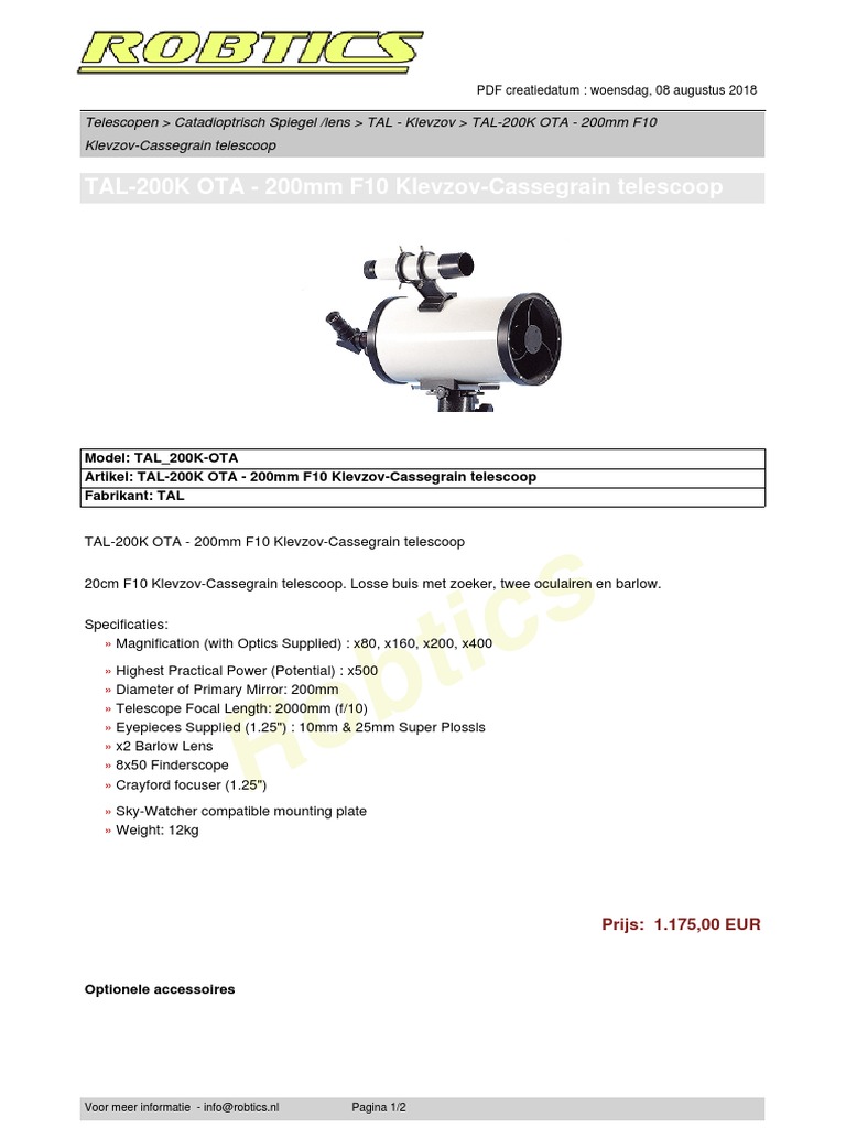 Telescope Enthusiasts: TAL-200K OTA | PDF