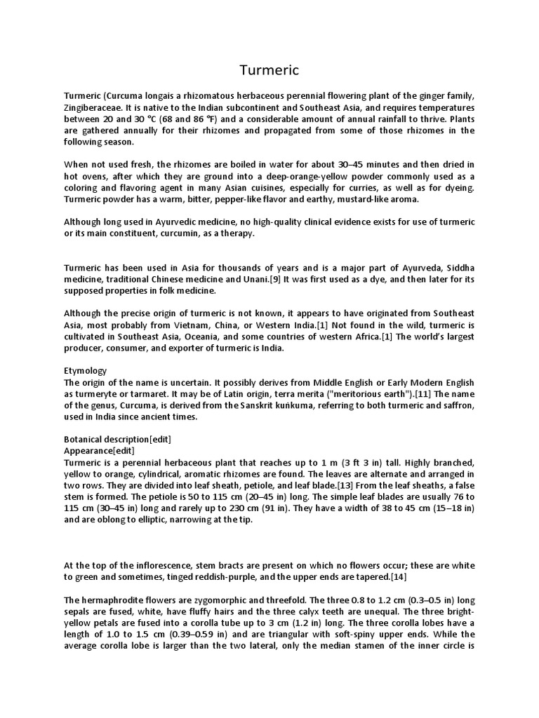 Turmeric | PDF | Turmeric | Plant Morphology