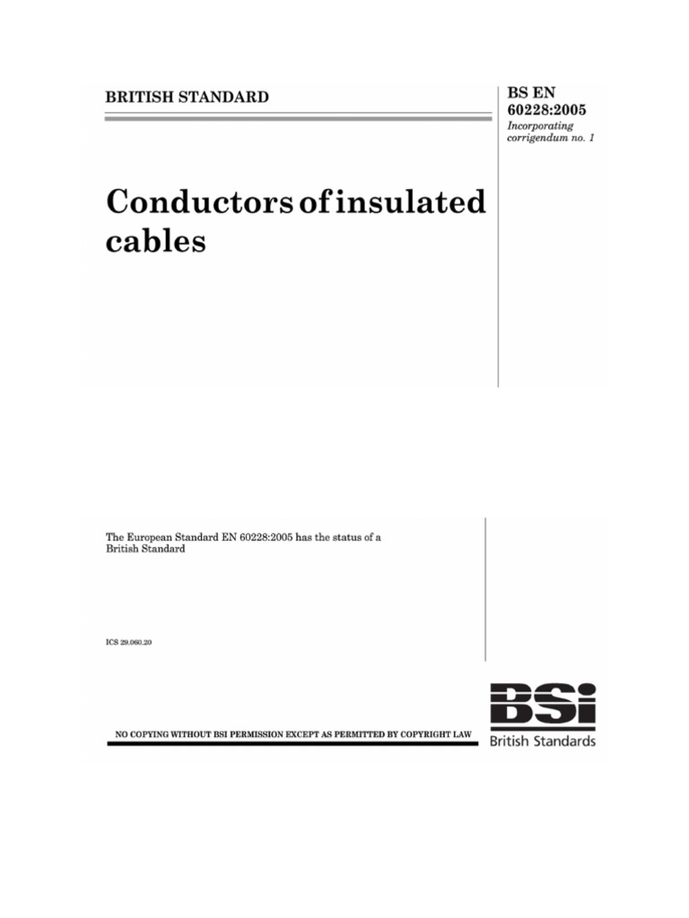 BS EN 60228 2005 (Version IEC) PDF | PDF