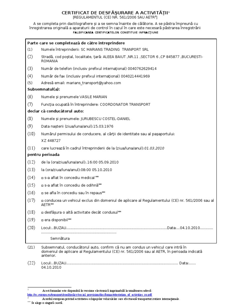 Model Formular Atestare Activitate-concediu Sofer[1]