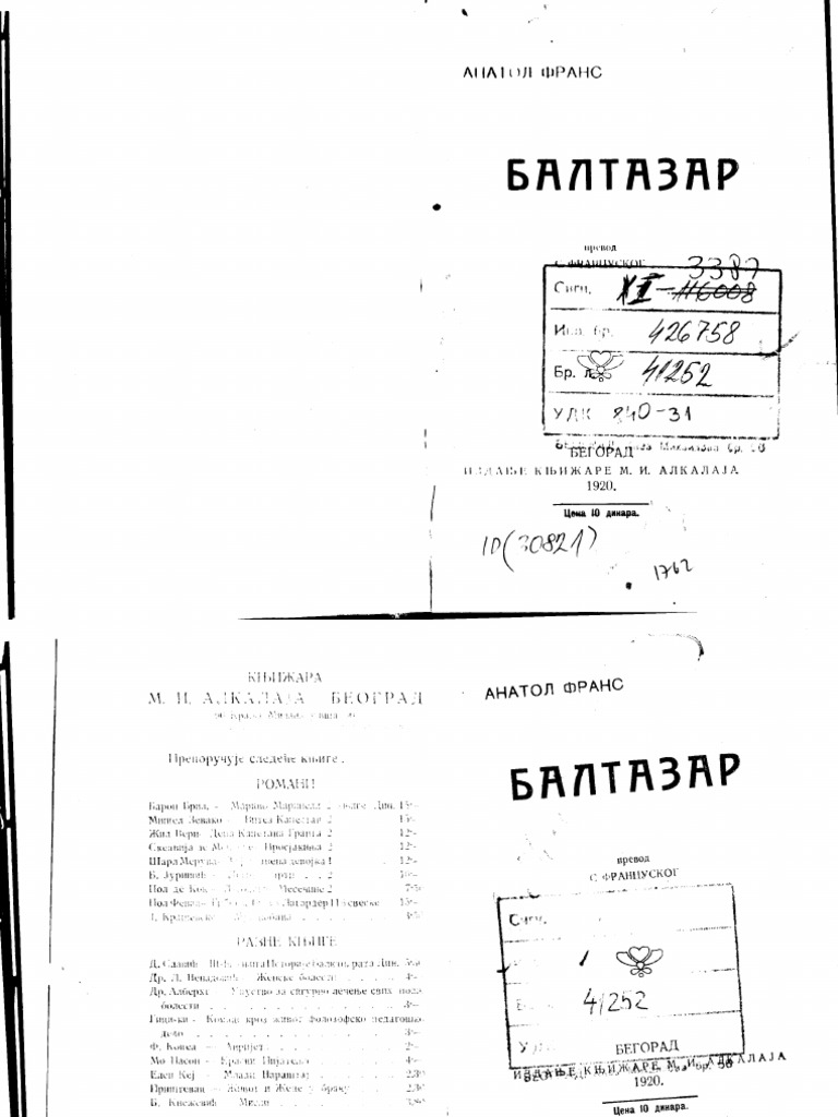 Anatol Frans Baltazar PDF | PDF