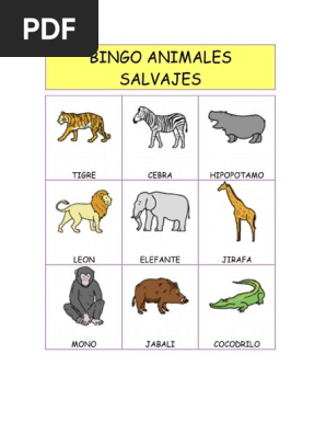 Bingo De Animales Del Zoológico Para Imprimir