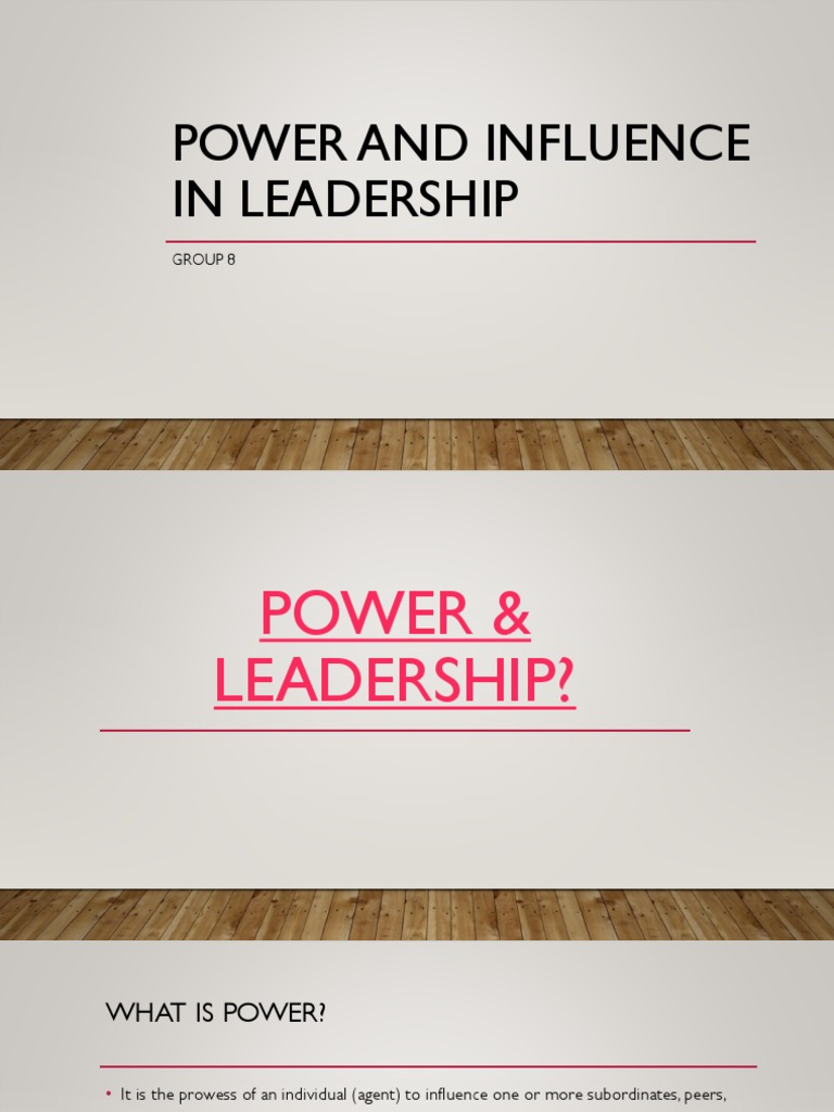 Power and influence tactics for leadership | PDF | Power (Social And ...