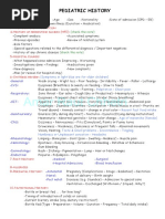 Pediatric History Taking Template | PDF | Childbirth | Prenatal Development