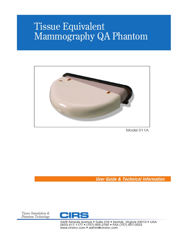 Phantom Mama - CIRS - 011A | PDF | Mammography | Applied And ...