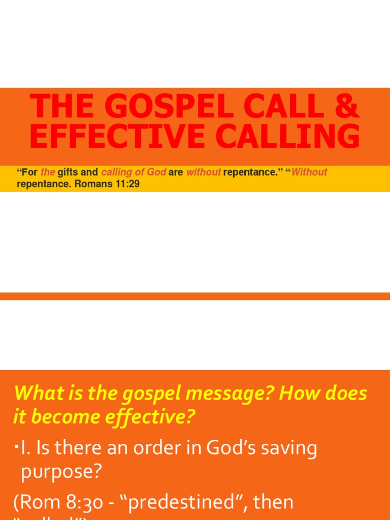 The Gospel Calling and Effective Calling | PDF | The Gospel | Christian ...