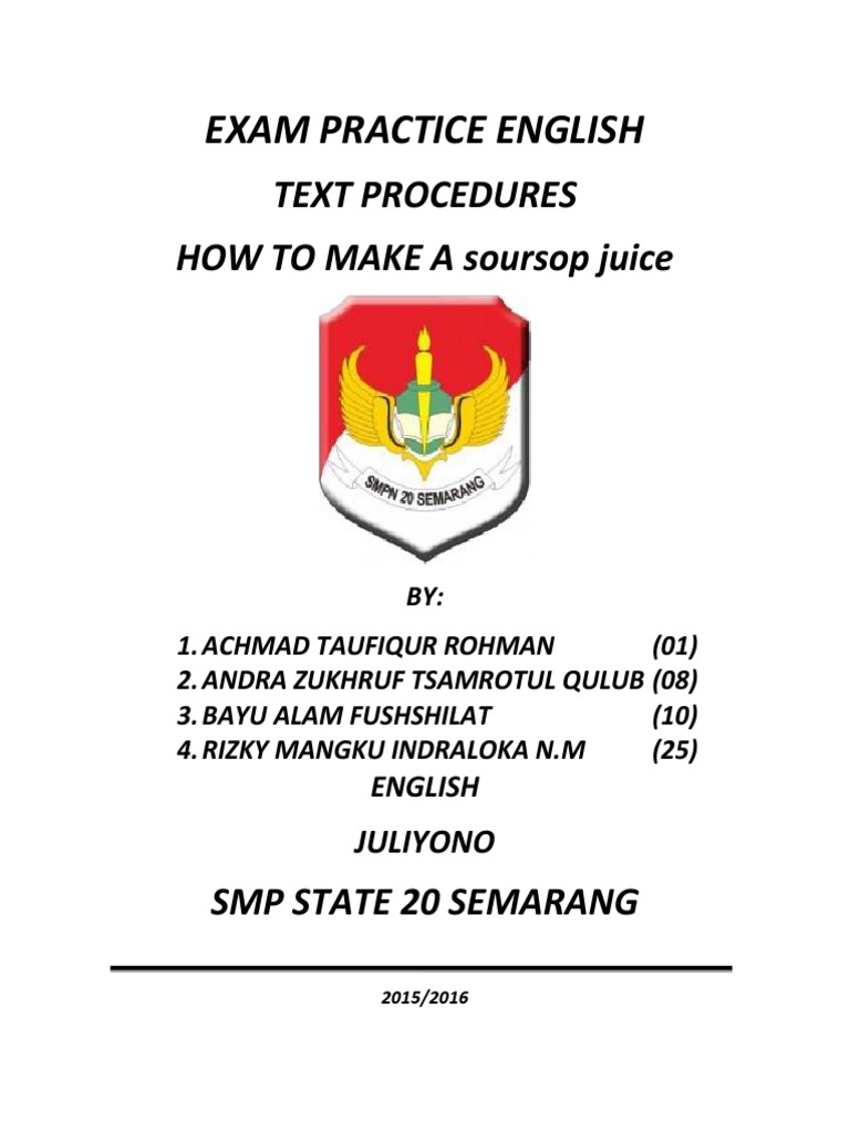 Ujian Praktek Bahasa Inggris | PDF | Drink | Fruit