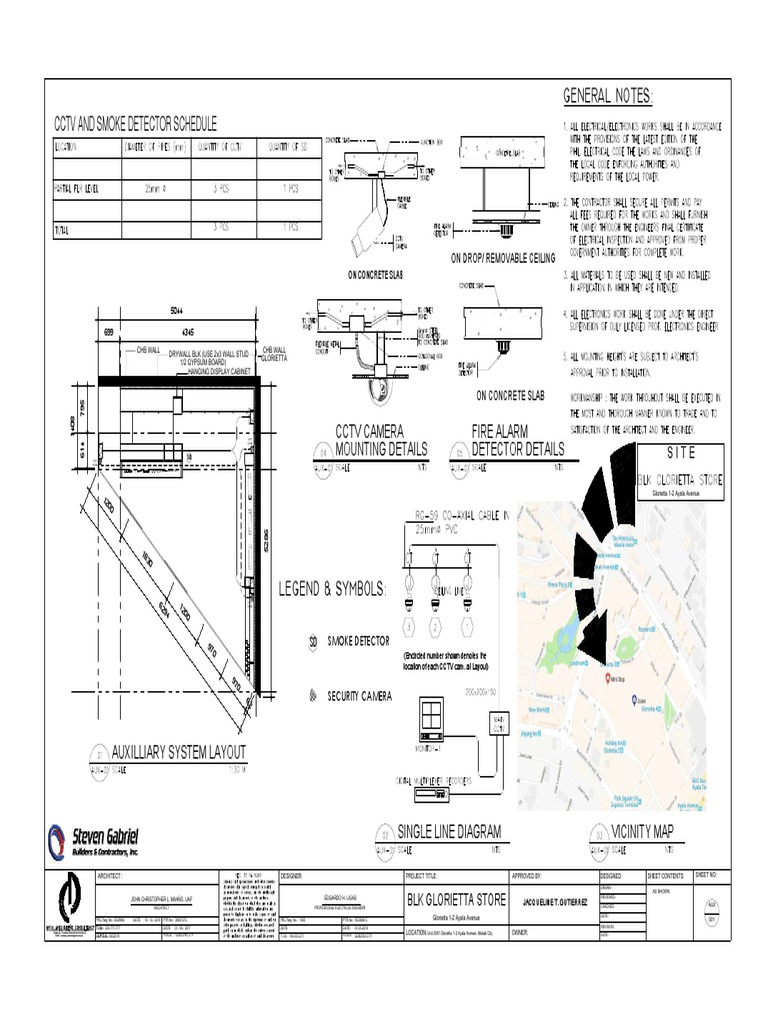 General Notes:: CCTV and Smoke Detector Schedule | PDF | Fire ...