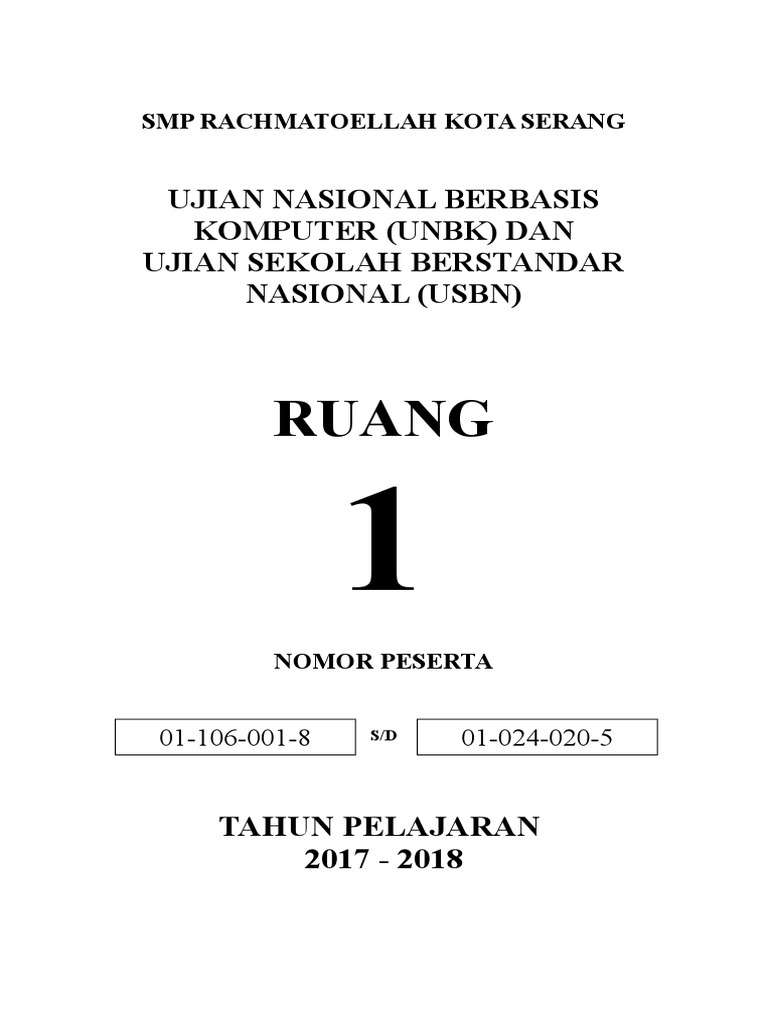 6. COVER Map Ruangan Ujian