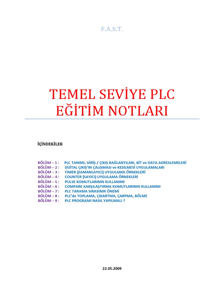 Temel Seviye PLC Egitim Notları PDF | PDF