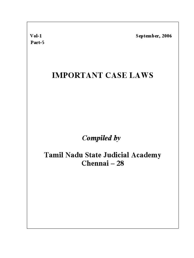 Imp Case Law Judical Academy Madras | PDF | Criminal Procedure In South Africa | Damages