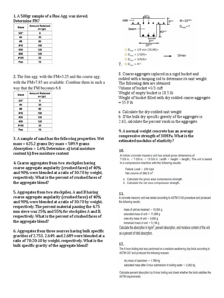 Aggregate Properties and Blending Calculations | PDF