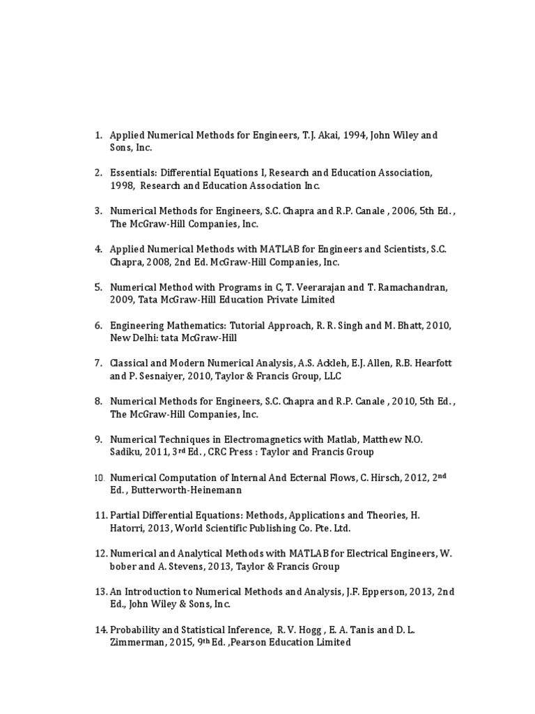 Numerical Methods For Engineers Overview Pdf Career Growth
