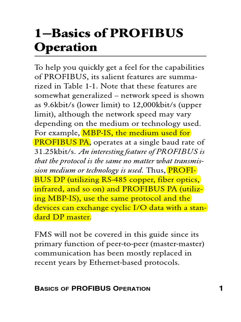 Basics of Profibus Operation Chapter1 | PDF | Input/Output | Booting