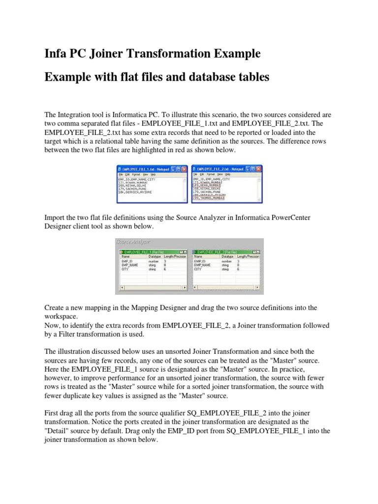 Informatica Joiner Transformation Guide | PDF | Software Engineering ...