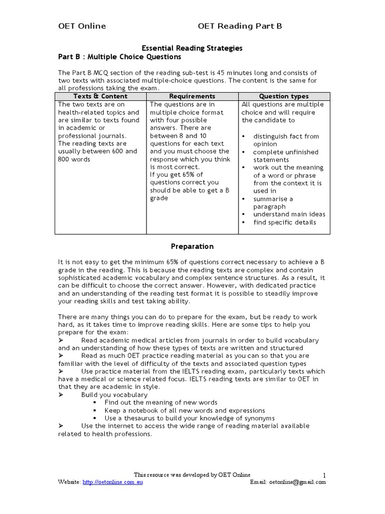 Essential Reading Strategies Part B PDF | PDF | Question | Multiple Choice