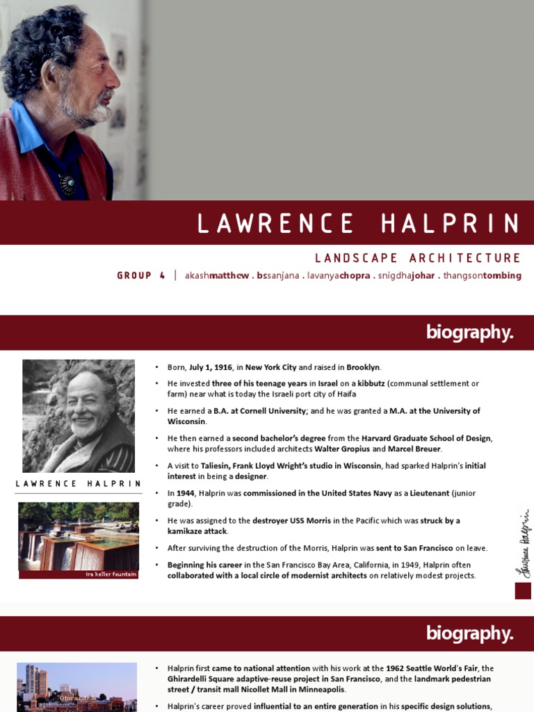 Lawrence Halprin: Pioneering Landscape Architect | PDF | Social Science ...