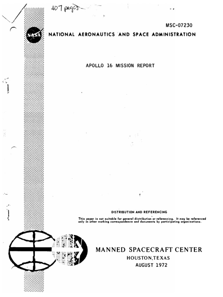 Apollo 16 - Mission Operations Report | PDF | Apollo (Spacecraft ...