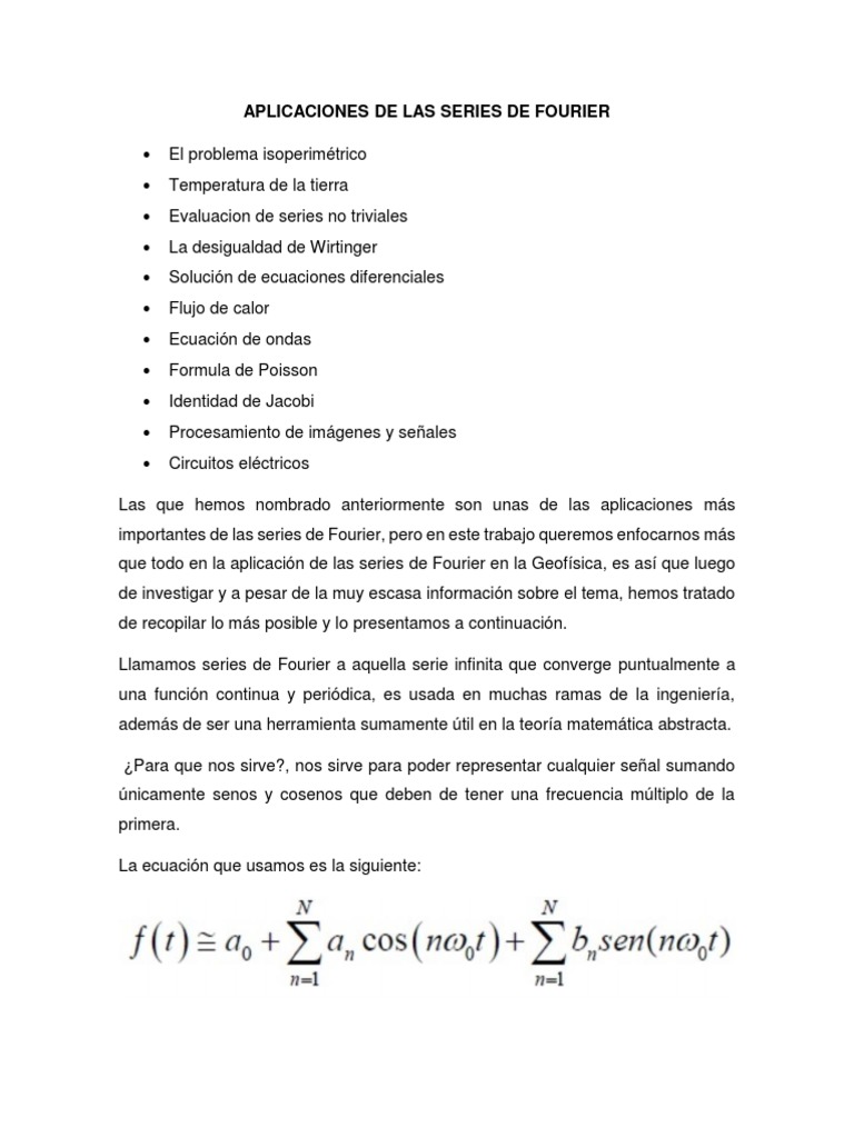 Aplicaciones de Las Series de Fourier | PDF | Series de Fourier | Harmónica