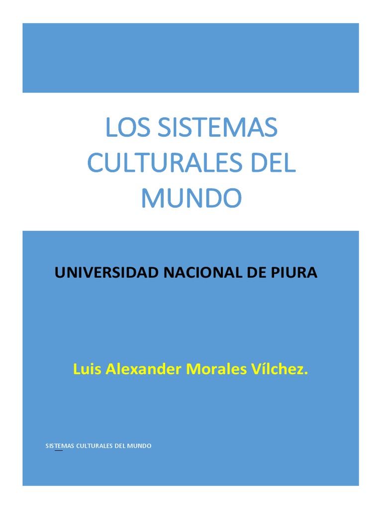 Análisis de los sistemas culturales del mundo: Conceptos ...