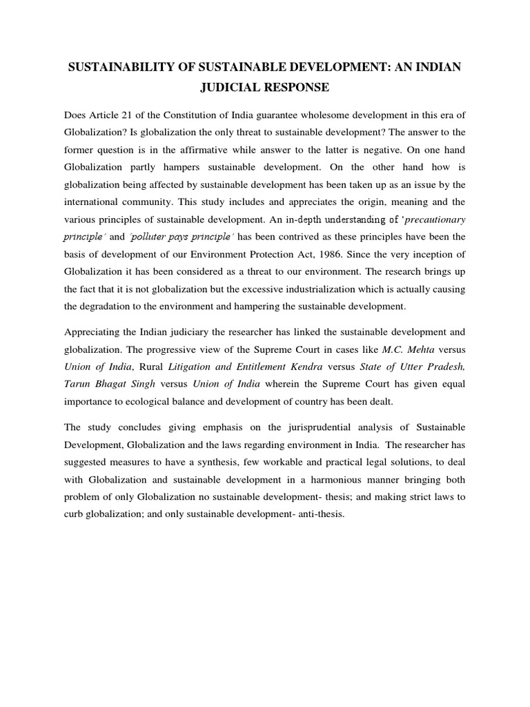 Sustainability of Sustainable Development | PDF