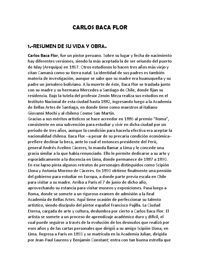 Carlos Baca Flor | PDF | Pinturas | Artes (general)