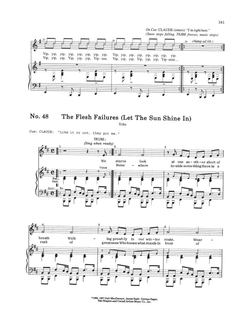 Partitura Let The Sunshine in | PDF