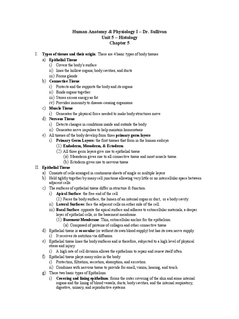Unit V Lecture Notes | PDF | Epithelium | Tissue (Biology) Unit V Lecture Notes | PDF | Epithelium | Tissue (Biology)