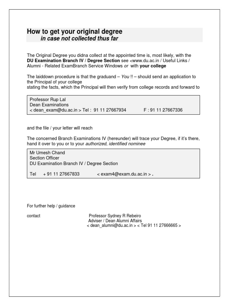 Collecting Your Original Degree Online | PDF | Career & Growth