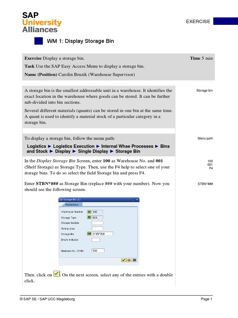Intro ERP Using GBI Exercises WM en v3.1 | PDF | Warehouse | Software