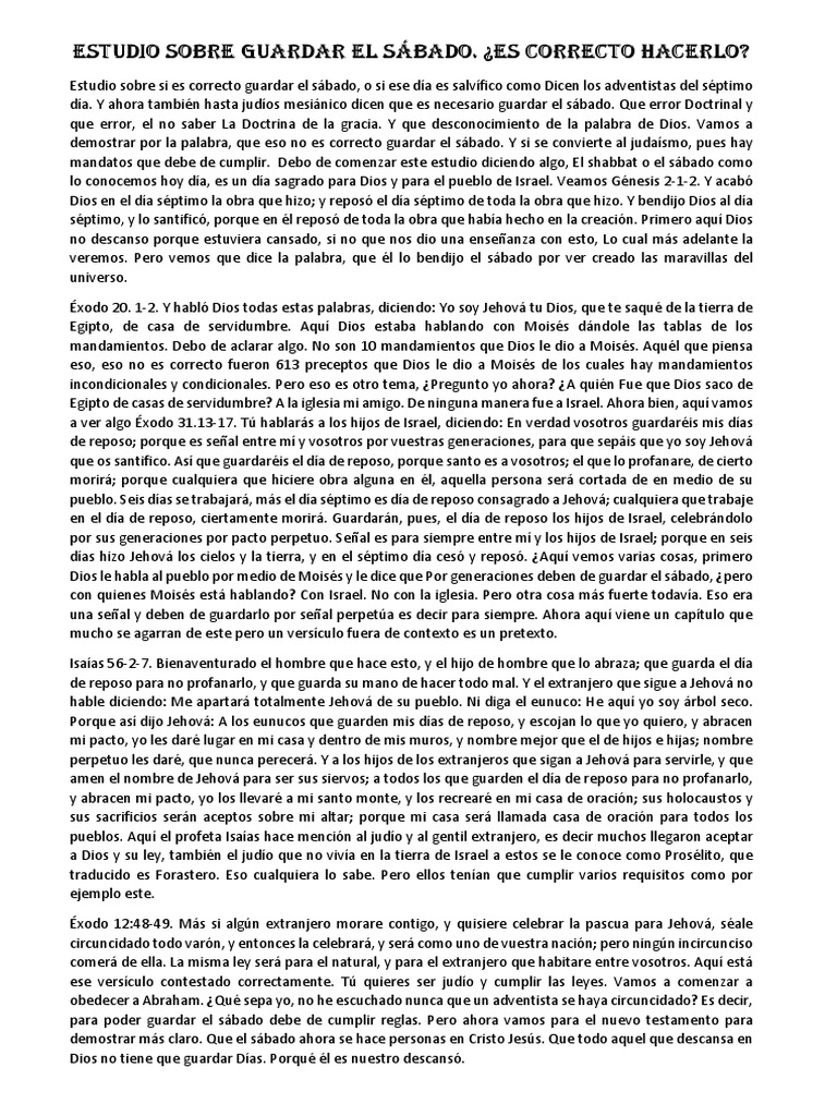 Es Correcto Guardar El Sabado Pdf Shabat Moisés