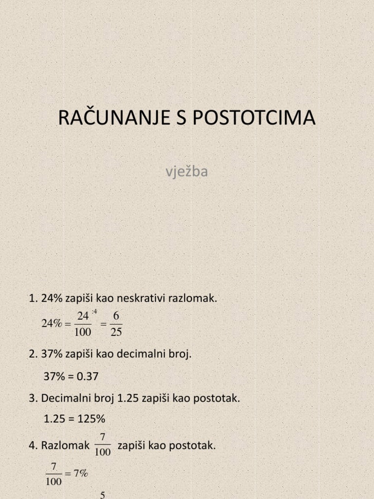 Racunanje S Postotcima | PDF