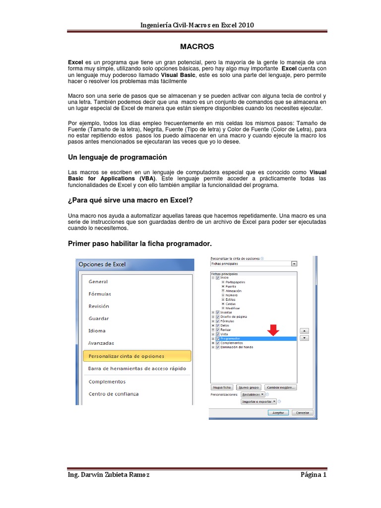 Manual de Macros en Excel | PDF | Macro (informática) | Microsoft Excel