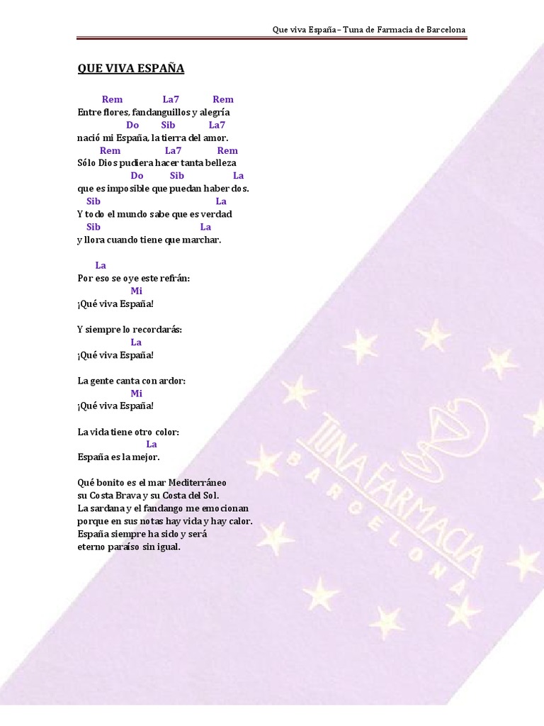 Que Viva Espana Acordes | PDF