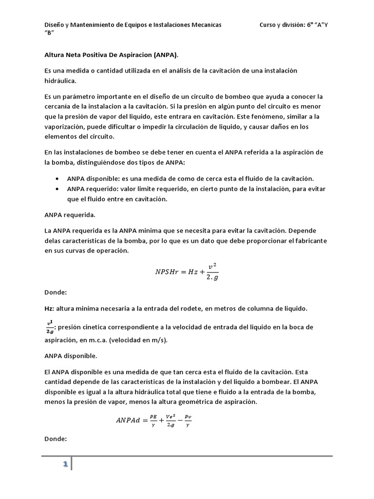 ANPA | PDF | Bomba | Presión