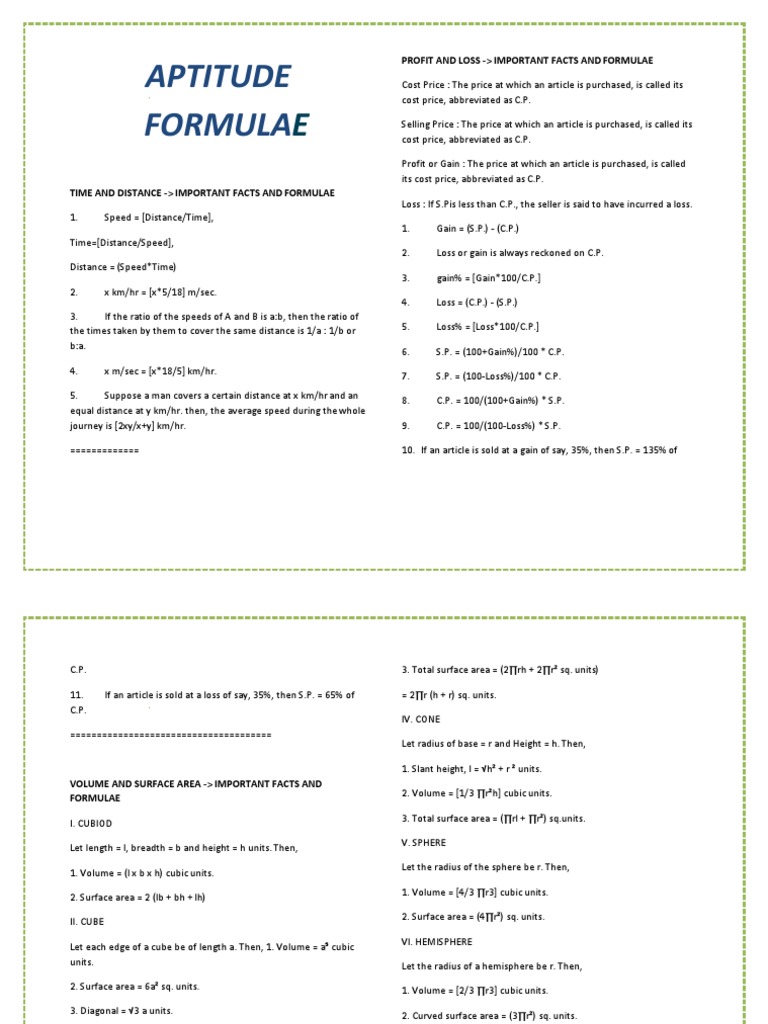 Aptitude Pdf Download Free Pdf Volume Area