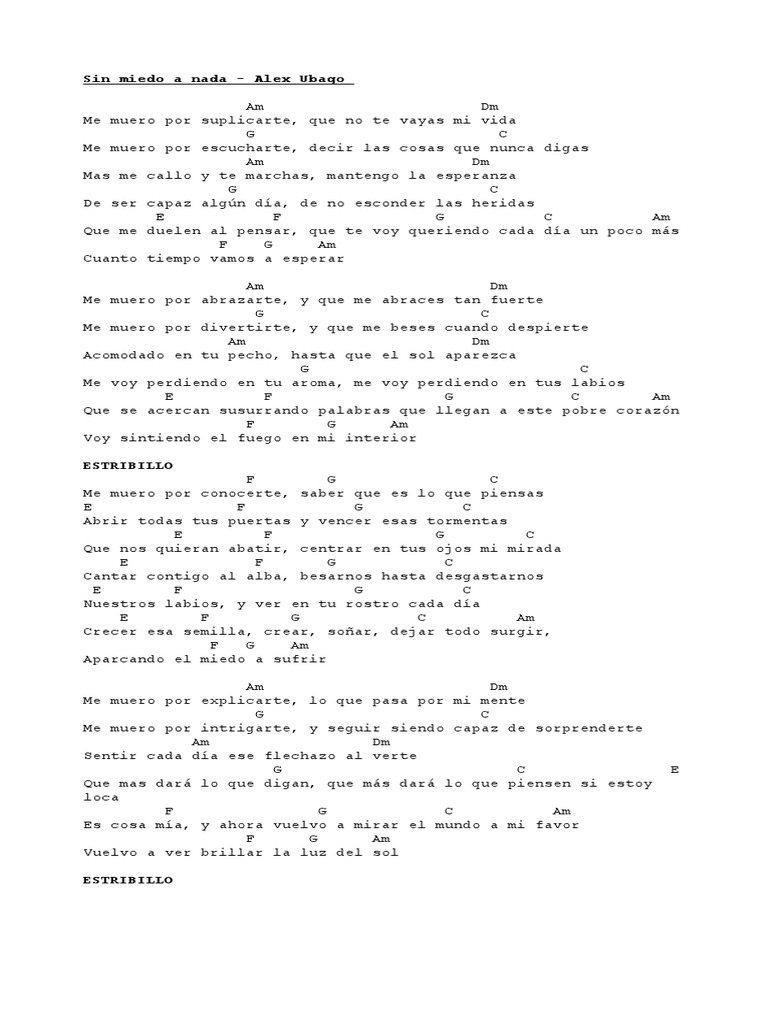 Alex Ubago-Sin Miedo A Nada3 | PDF | Ocio