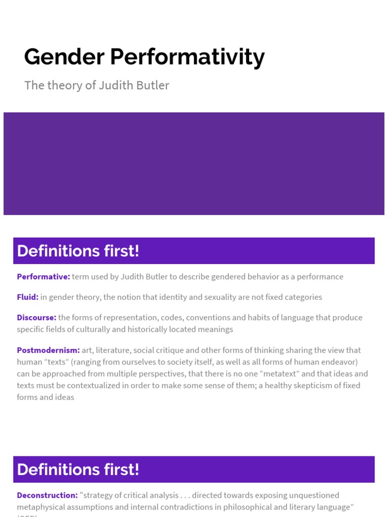 3 Gender Performativity Moodle | PDF | Gender | Gender Studies