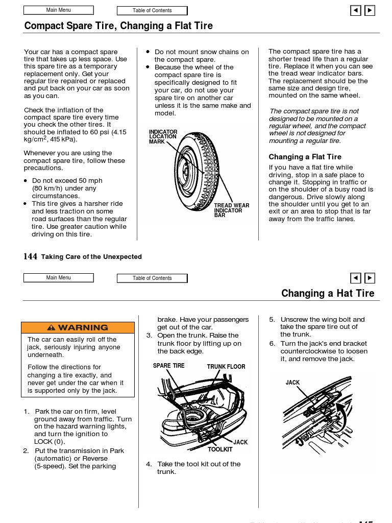 Compact Spare Tire, Changing A Flat Tire: Taking Care of The Unexpected ...
