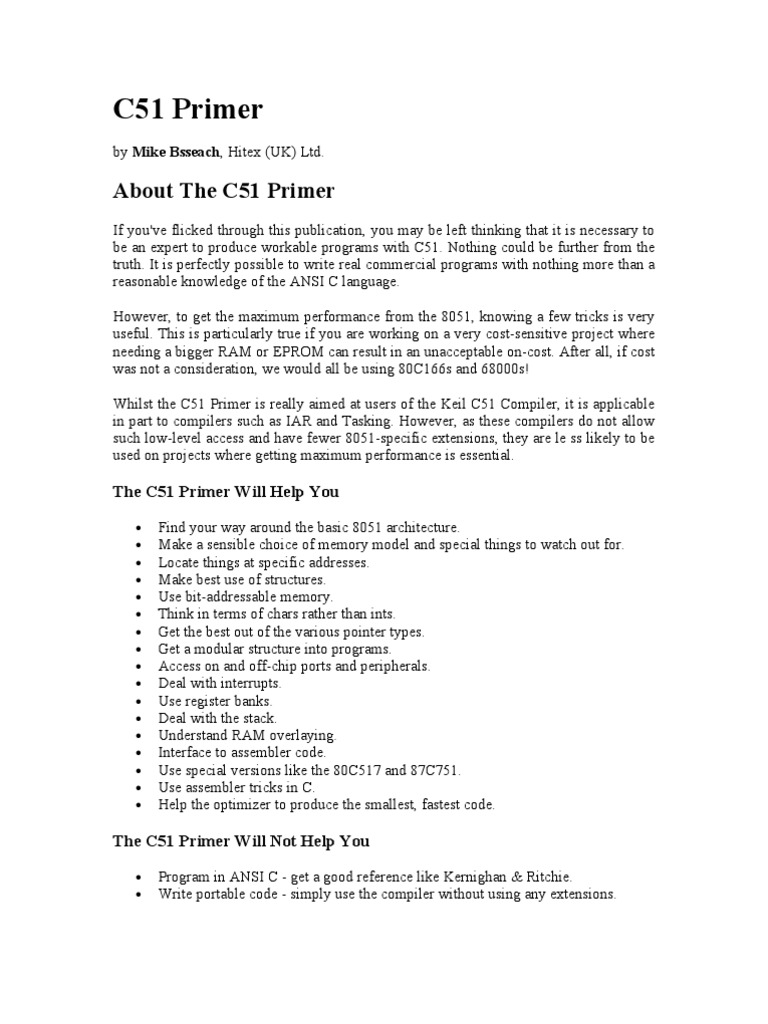 About The C51 Primer | PDF