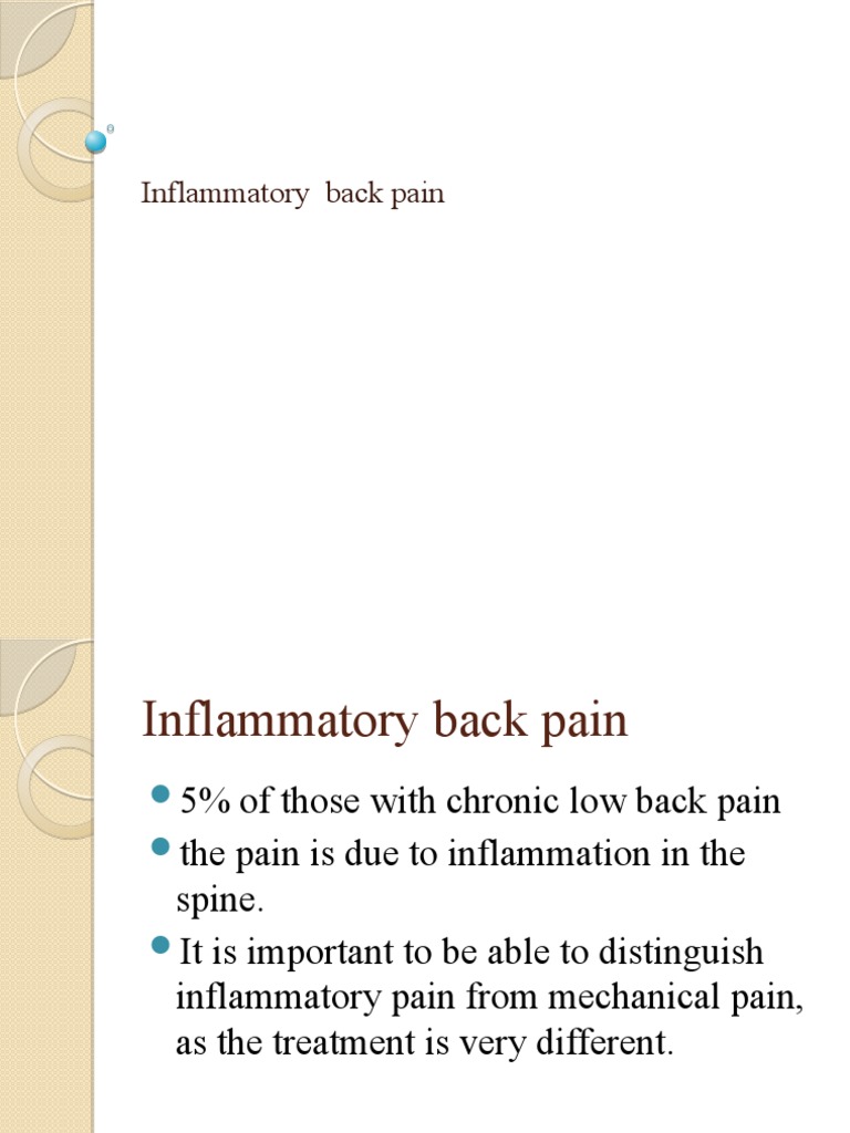 Understanding Inflammatory Back Pain | PDF | Back Pain | Diseases And ...