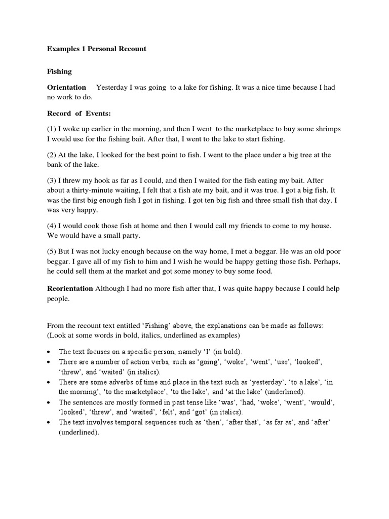 Examples 1 Personal Recount | PDF